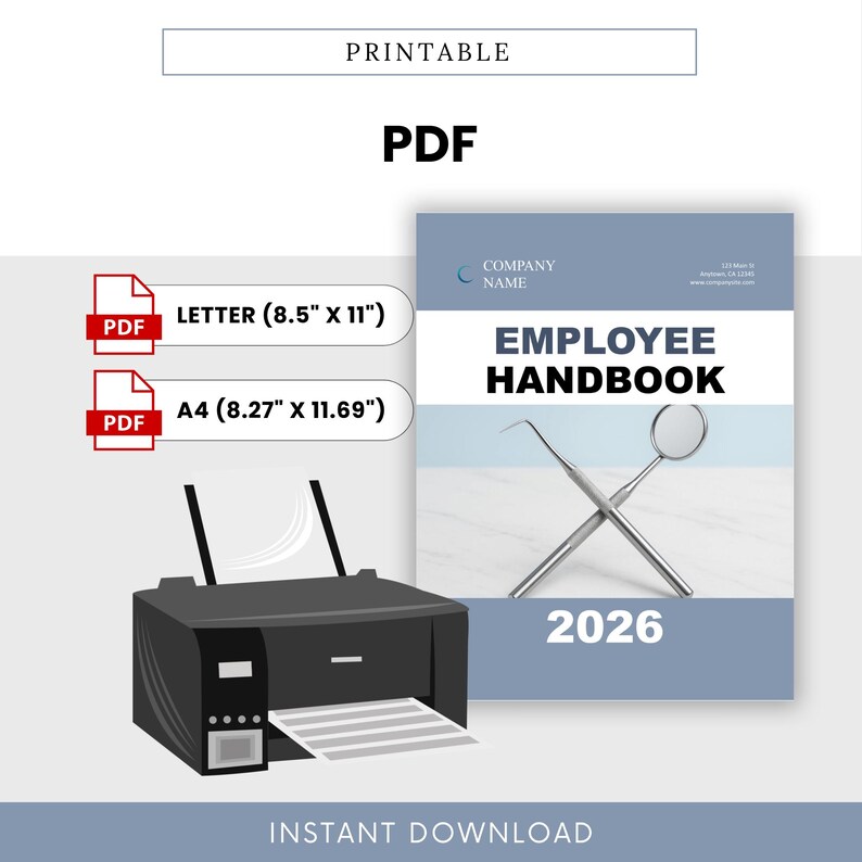 Dental Office Employee Handbook Template – Word & PDF, A4 + US Letter ...