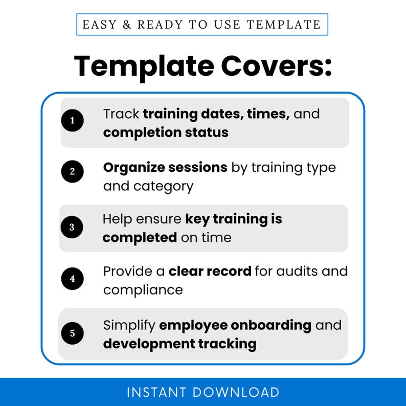 Simple Employee Training Plan & Tracker Template (MS Excel, Google ...