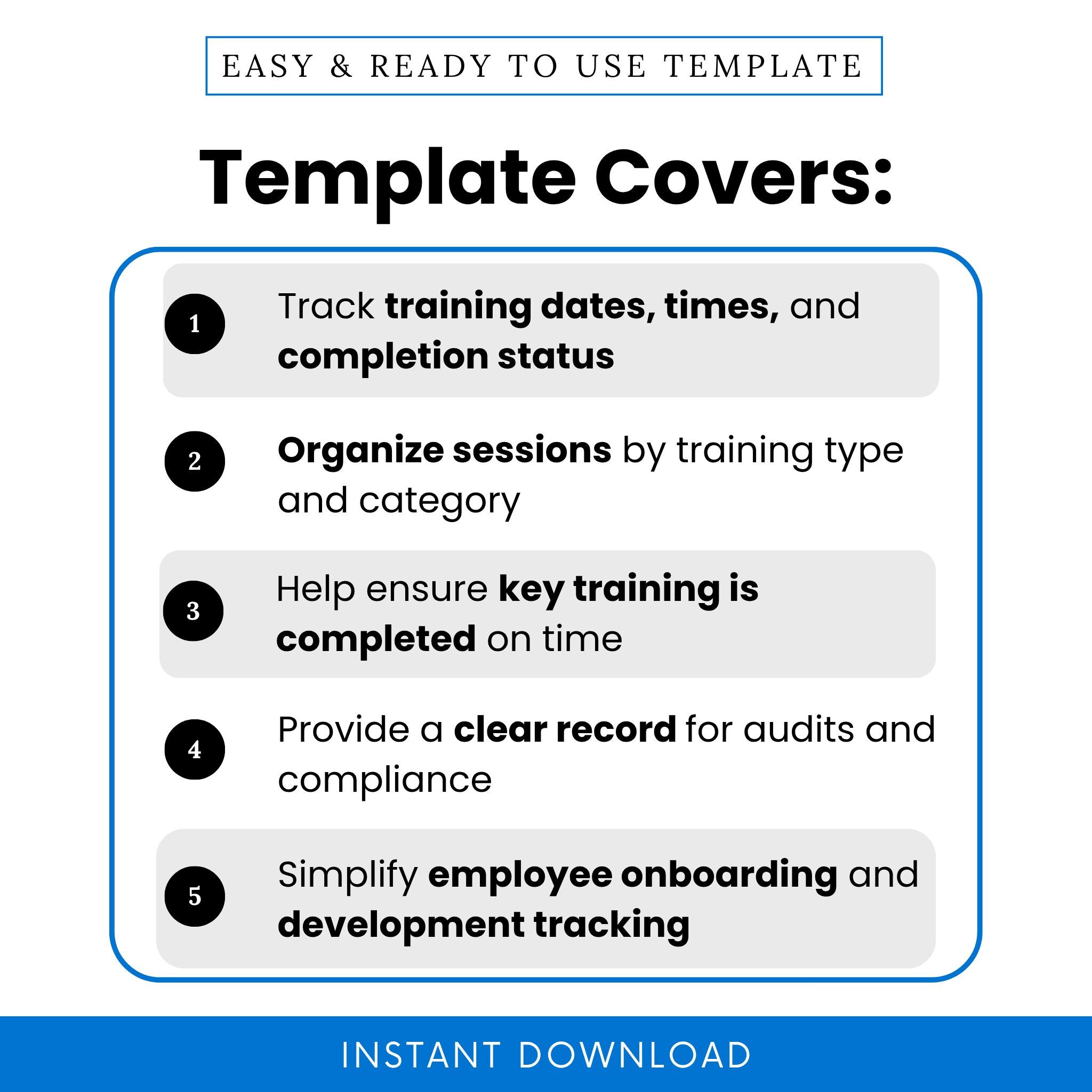 Simple Employee Training Plan & Tracker Template (MS Excel, Google ...