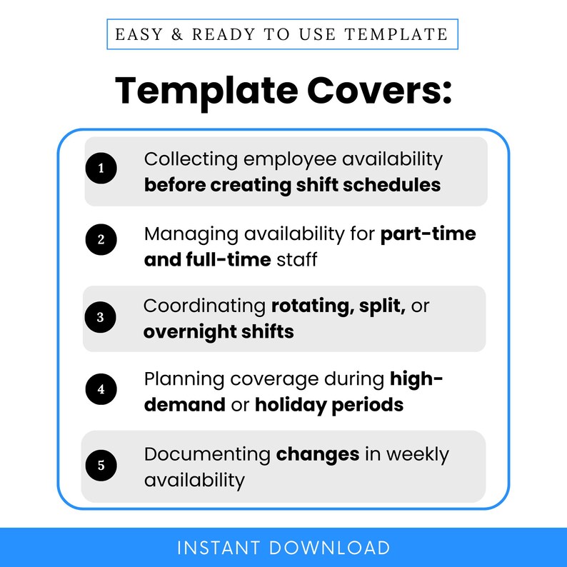 Employee Availability Schedule Template (word, PDF) | Work Availability ...