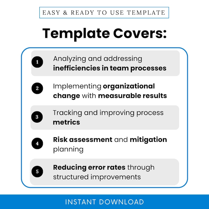Process Improvement Plan Template (word, PDF) | Workflow Improvement ...