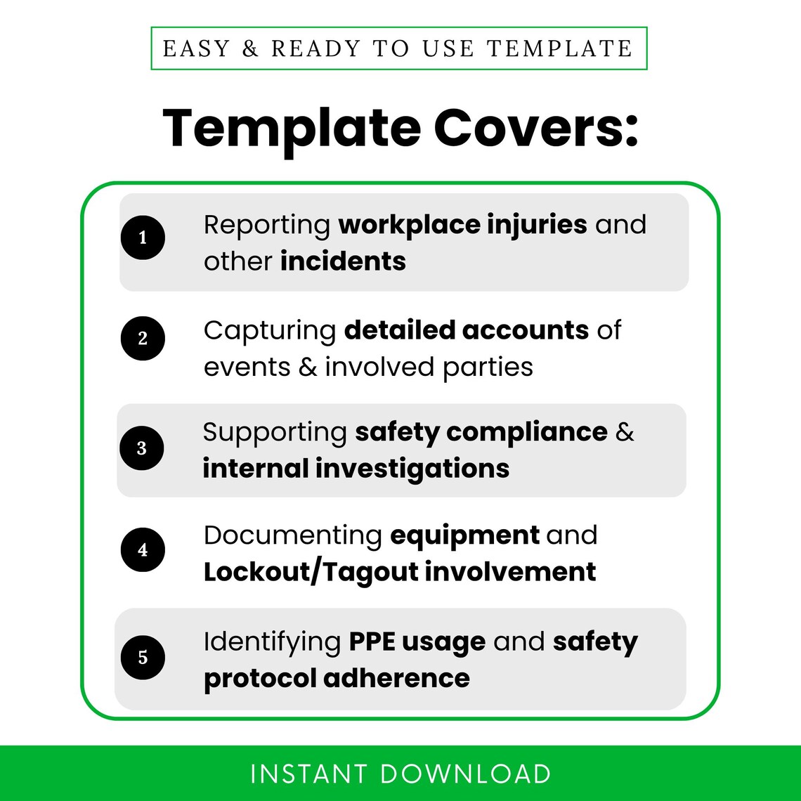 Manufacturing Incident Report Form (word, PDF) | Workplace Incident ...