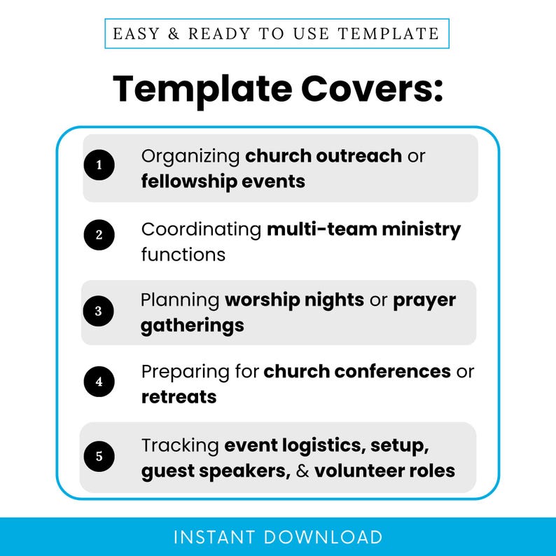 Church Event Planner Template – Word & PDF, A4 + US Letter - Etsy