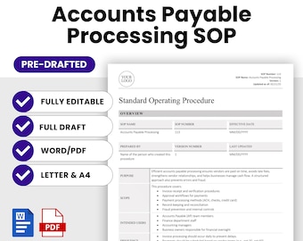 Expense Reimbursement SOP Template (word, PDF) | Simple Standard Operating Procedure Template ...