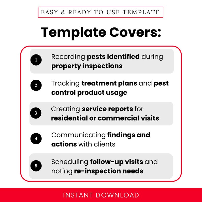 Pest Control Report Template – Pest Type Observed / Treated - Word ...