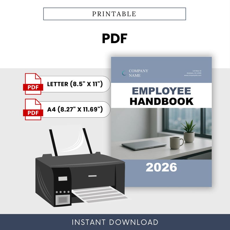 Employee Handbook 2026 Template – Word & PDF, A4 + US Letter - Etsy