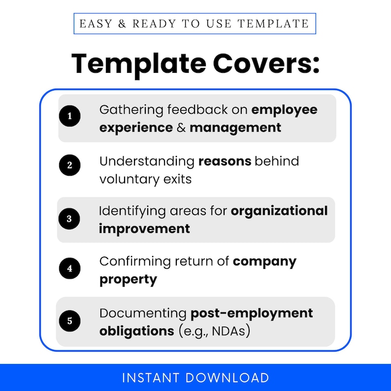 Employee Exit Interview Form Template (word, PDF) | Simple Exit ...