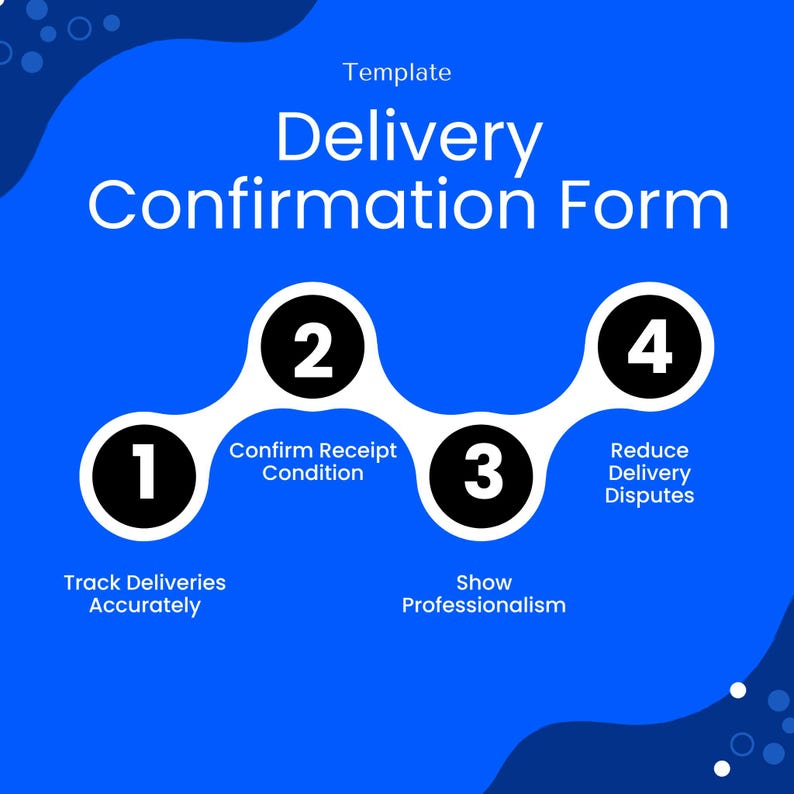 Delivery Confirmation Form Template – Word & PDF, A4 + US Letter - Etsy