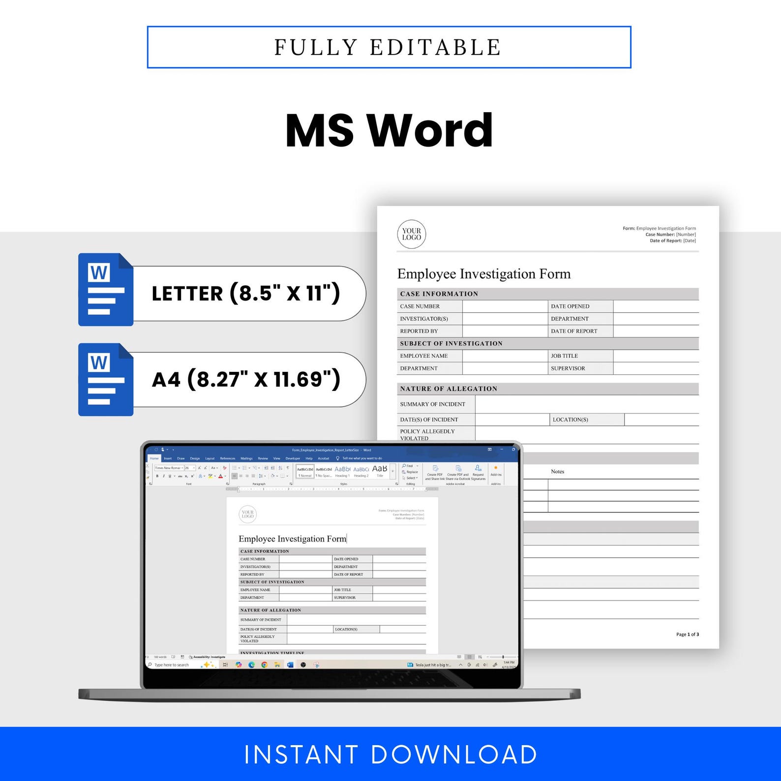 Employee Discipline Forms Bundle (word & PDF) | Employee Behavior ...