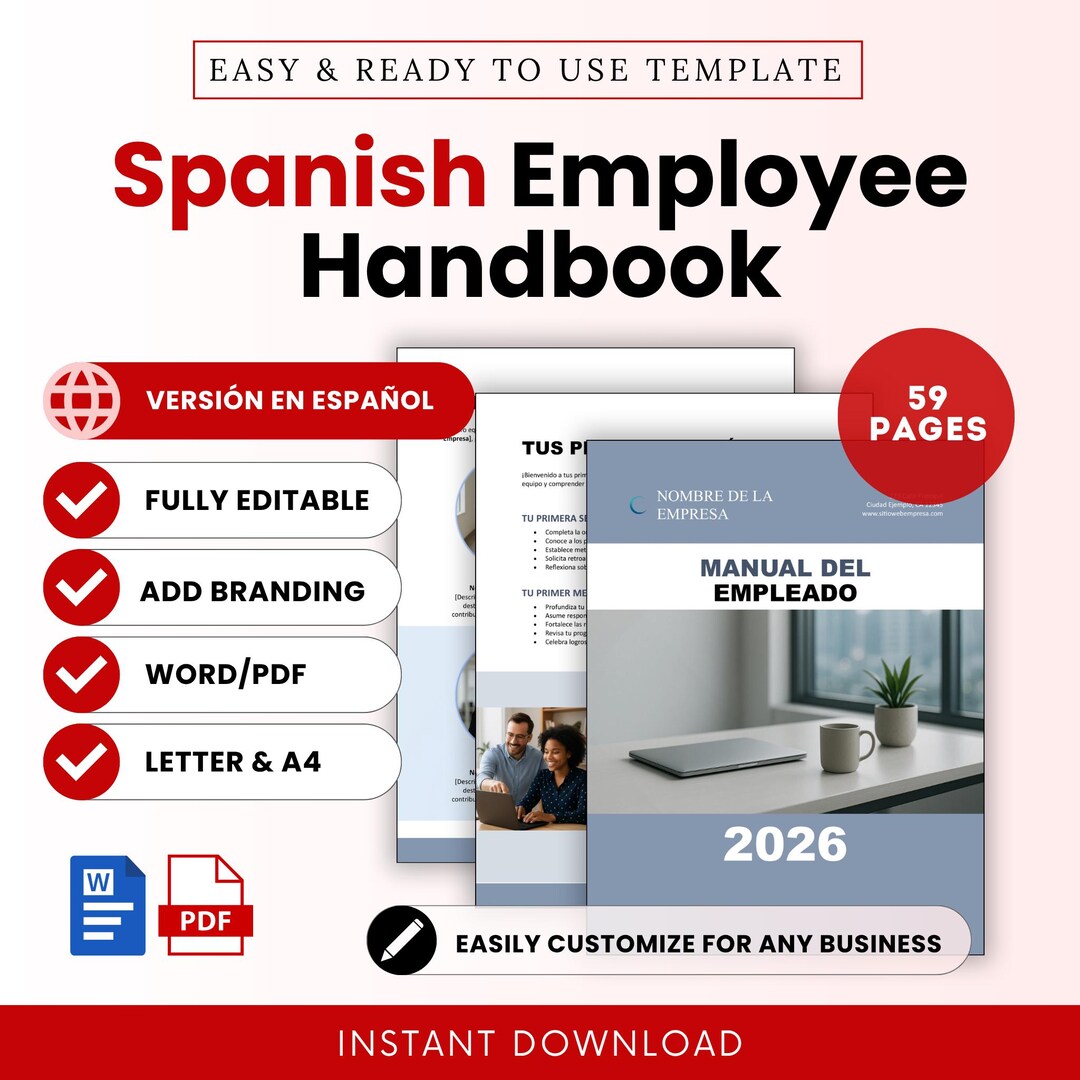 Spanish Employee Handbook Template (manual Del Empleado En Español ...