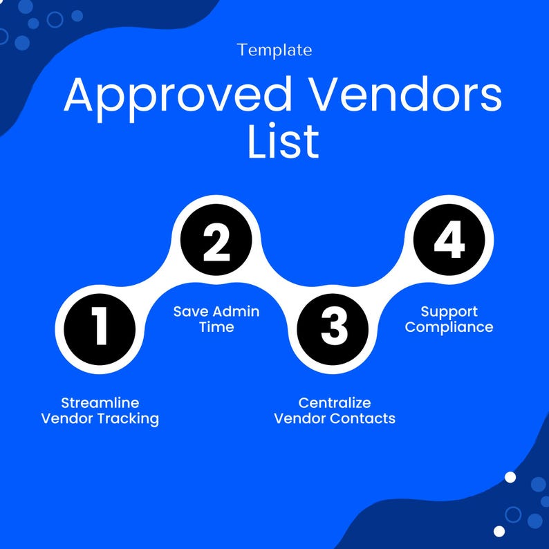 Simple Approved Vendors List Template – Word & PDF, A4 + US Letter - Etsy
