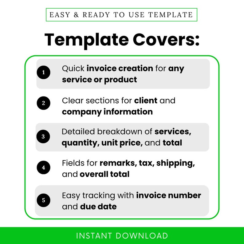 Simple Invoice Template (word, PDF) Invoice Template Editable ...