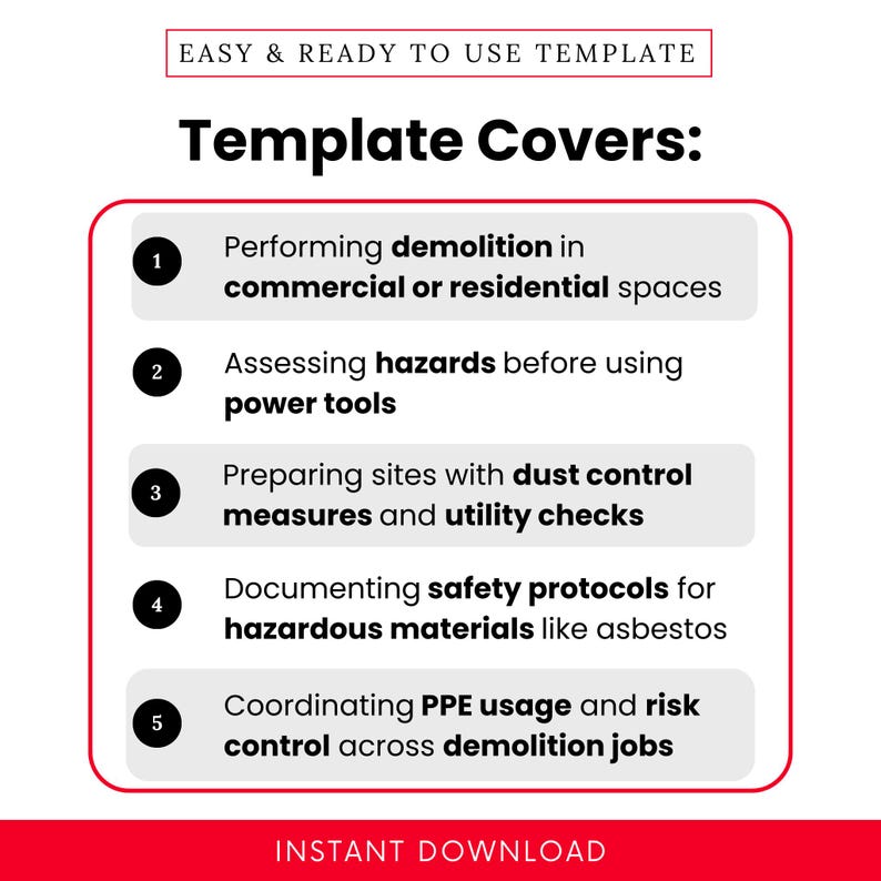 Demolition Work Job Hazard Analysis (JHA) Form Template – Word & PDF ...