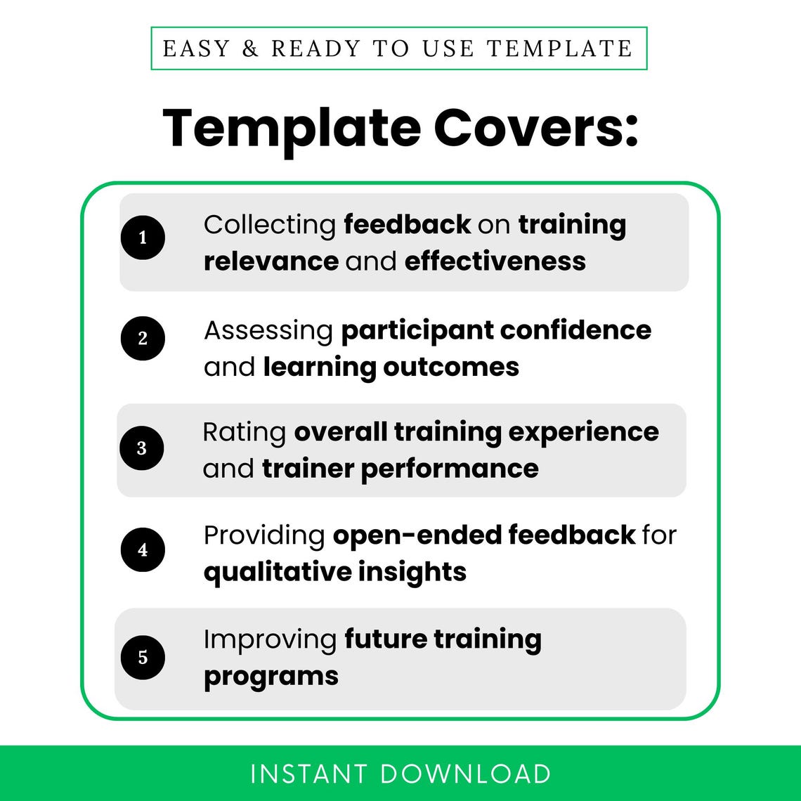 Simple Training Feedback Form Template – Word & PDF, A4 + US Letter - Etsy