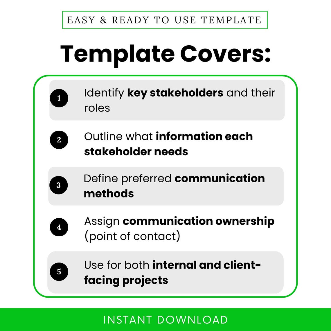 Simple Stakeholder Communication Plan Template (word, PDF) | Project ...
