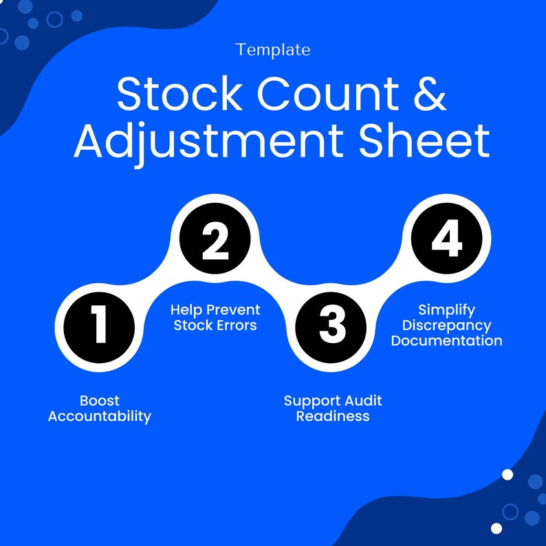 Simple Stock Count and Adjustment Sheet Template – Word & PDF, A4 + US ...