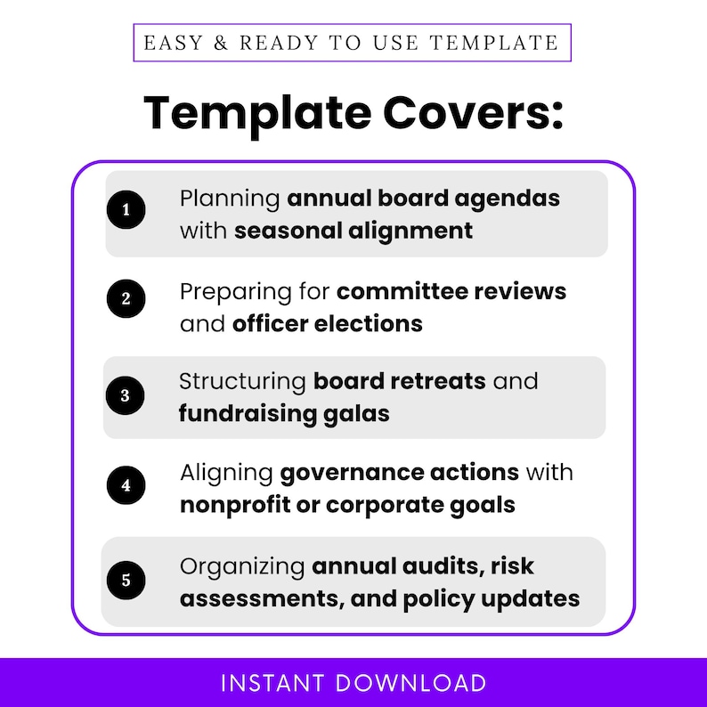 Nonprofit Annual Board Calendar Template – Word & PDF, A4 + US Letter ...