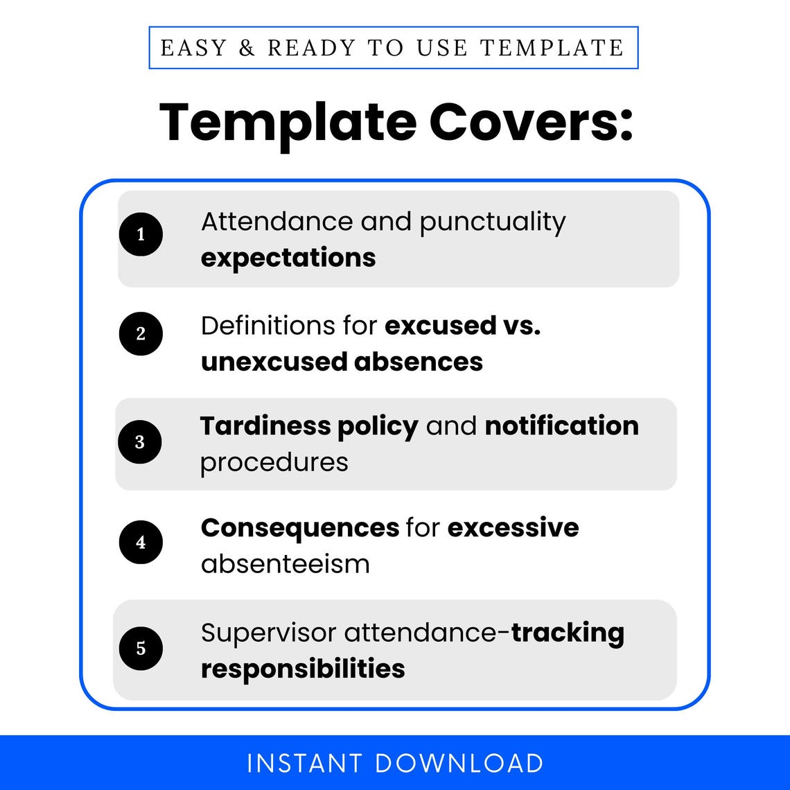 Employee Attendance Policy Template (word, PDF) | Simple Human ...