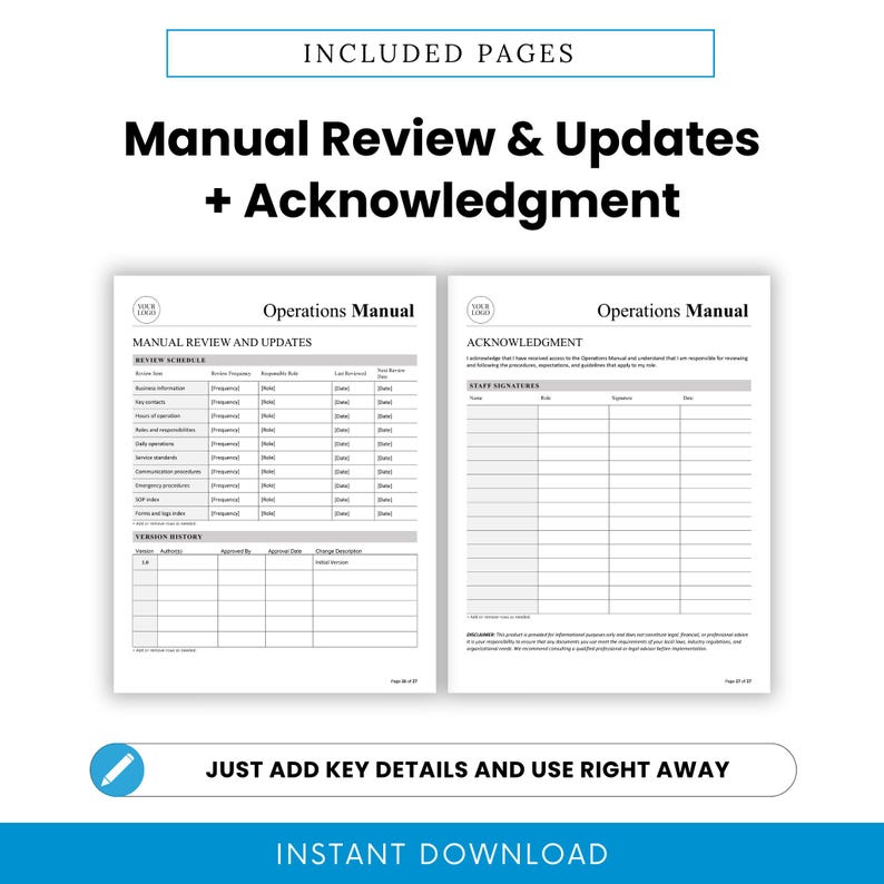 Escrow Office Operations Manual Template – Word & PDF, A4 + US Letter ...