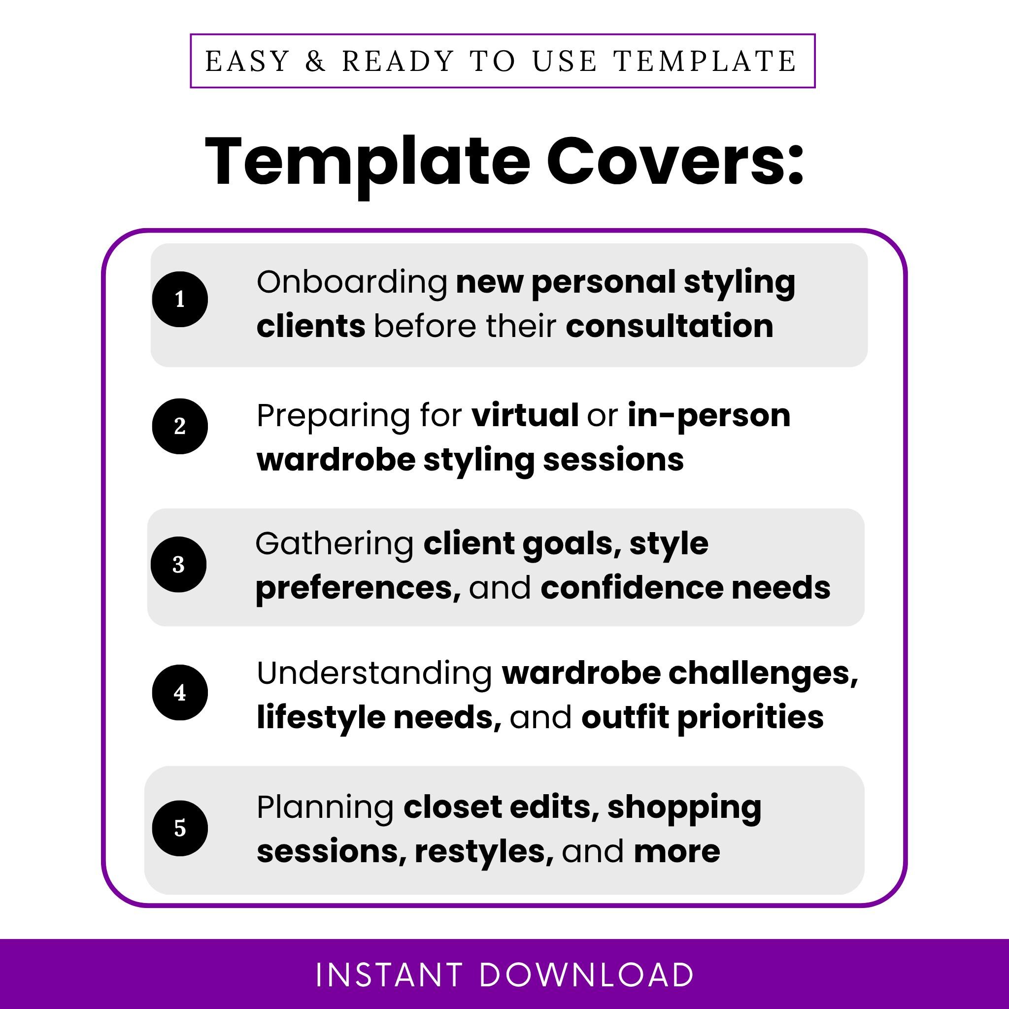 Personal Stylist Client Intake Form Template – Word & PDF, A4 + US ...