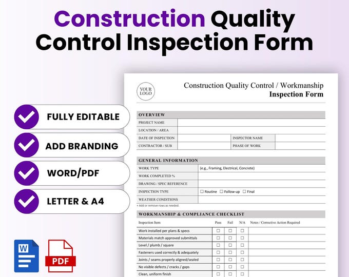 Concrete Pour Completion Report, Concrete Pouring Checklist, Inspection ...