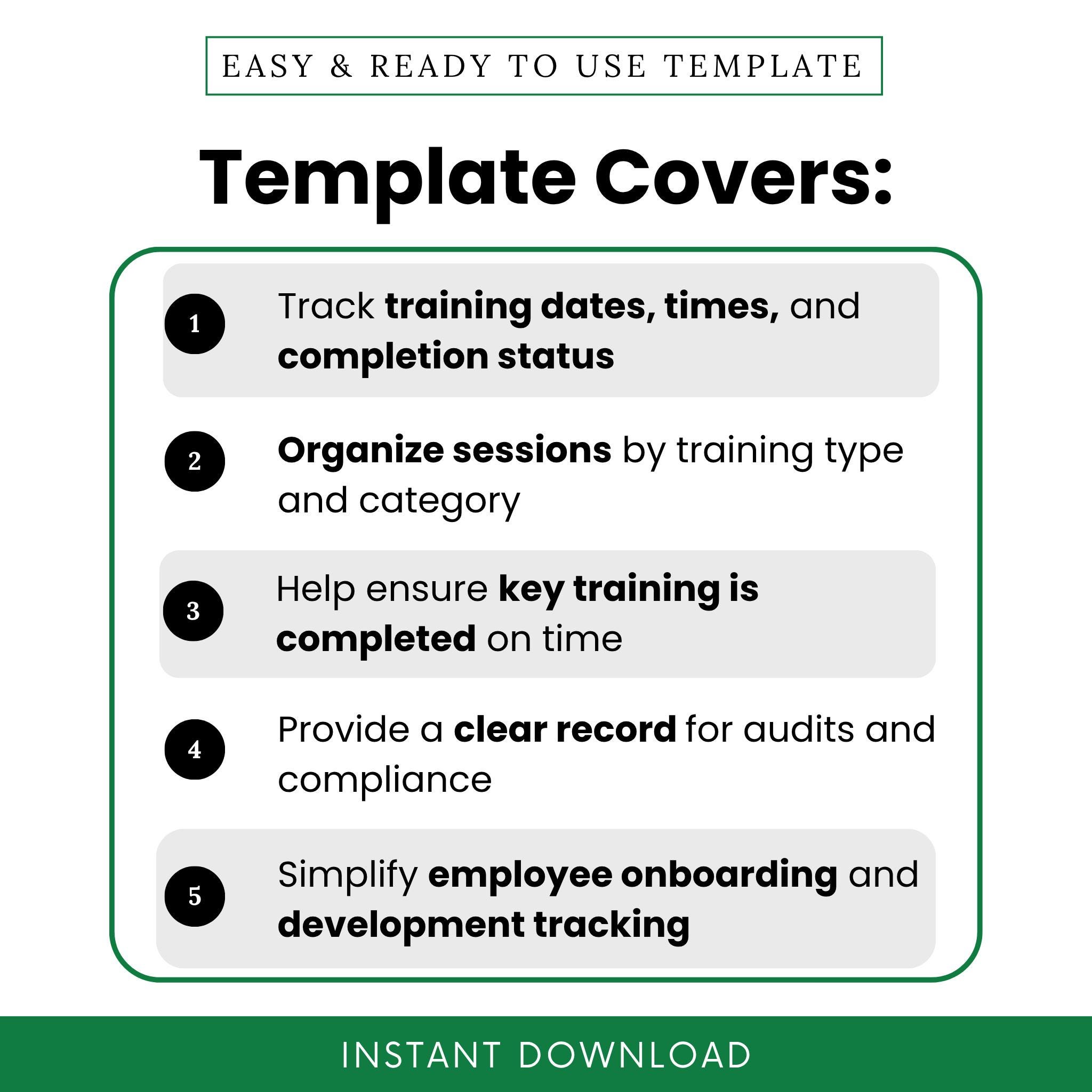 Simple Employee Training Plan & Tracker Template (MS Excel, Google ...