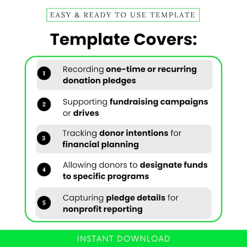 Donation Pledge Form Template – Word & PDF, A4 + US Letter - Etsy
