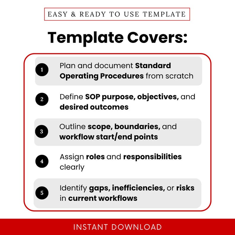 SOP Planning Worksheet Template – Word & PDF, A4 + US Letter | Standard ...