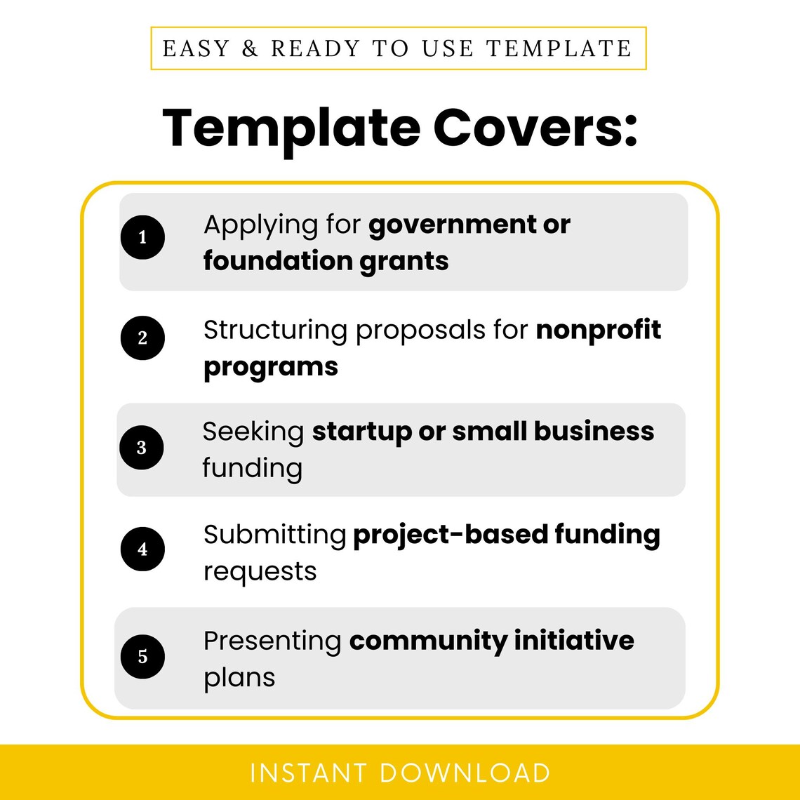 Simple Grant Application Template (word, PDF) | Nonprofits & Small ...