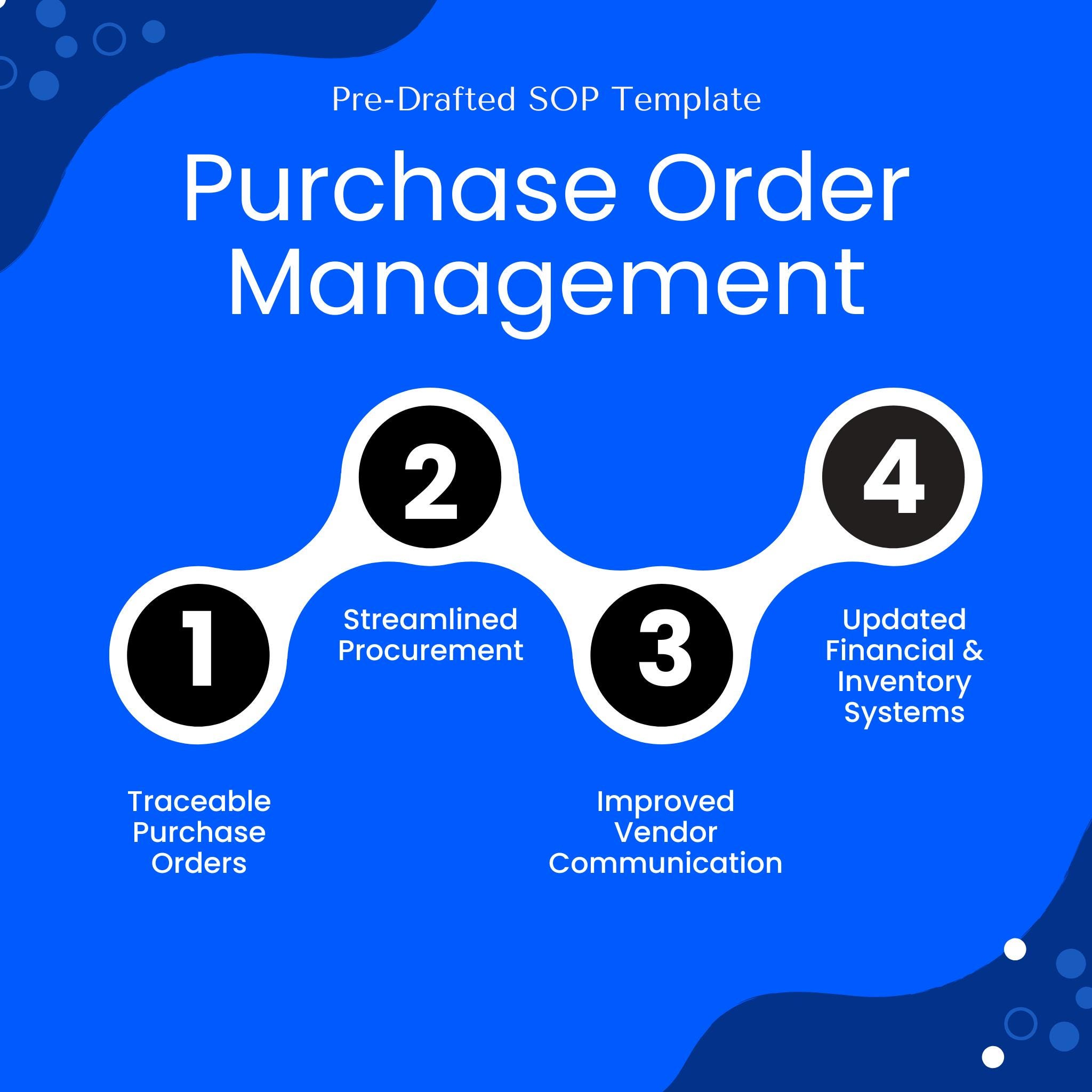 Purchase Order Management SOP Template (word, PDF) | Simple Standard ...