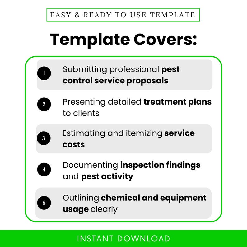 Pest Control Proposal Template – Word & PDF, A4 + US Letter - Etsy
