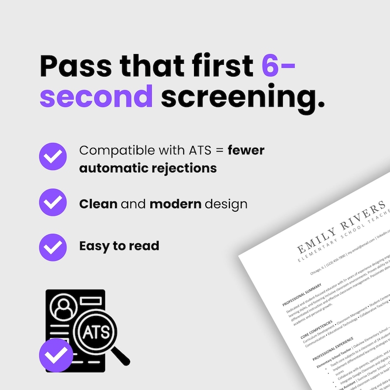 Teacher Resume Template (word, PDF) | Ats-friendly Resume, Teaching ...