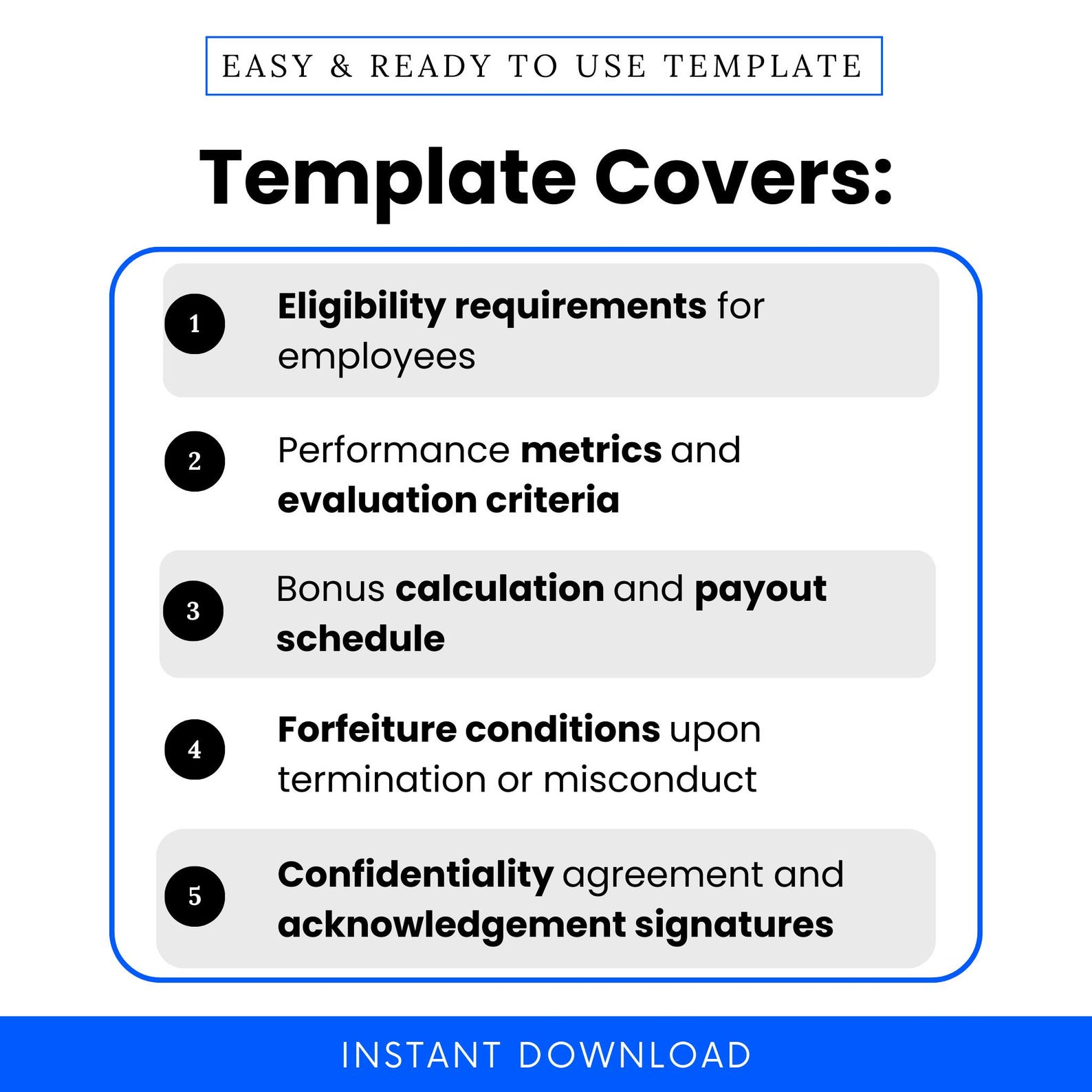 Employee Bonus Plan Agreement Template (word, PDF) | Staff Incentive ...