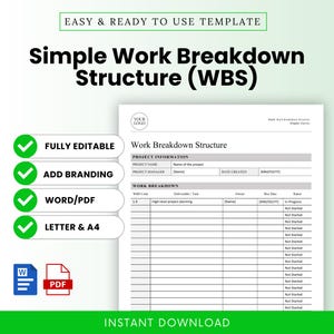 Project Management Wbs Structure - Etsy