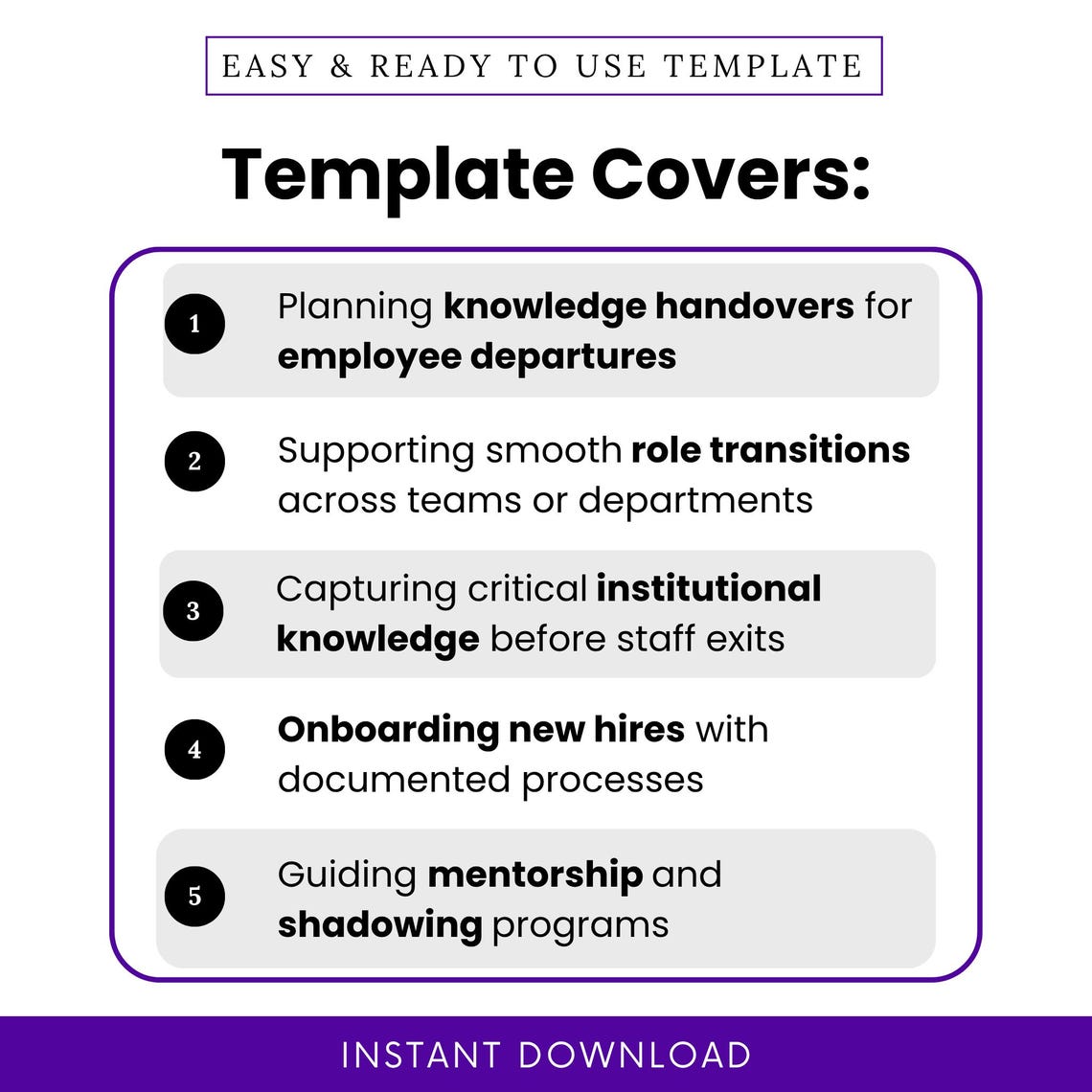 Knowledge Transfer Plan Template (word, PDF) | Simple Employee ...