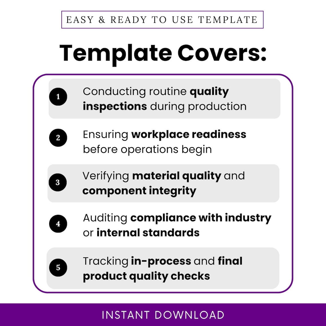 Quality Control Checklist Template (MS Word, PDF) | Quality Assurance ...