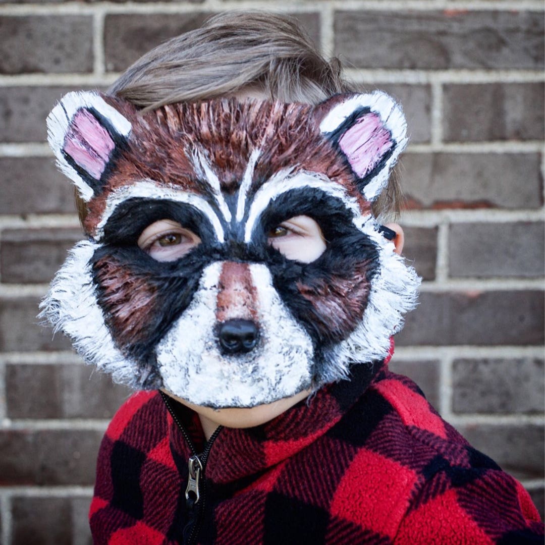 Handmade Rocket Raccoon Mask, Guardians of the Galaxy Costume, Child ...
