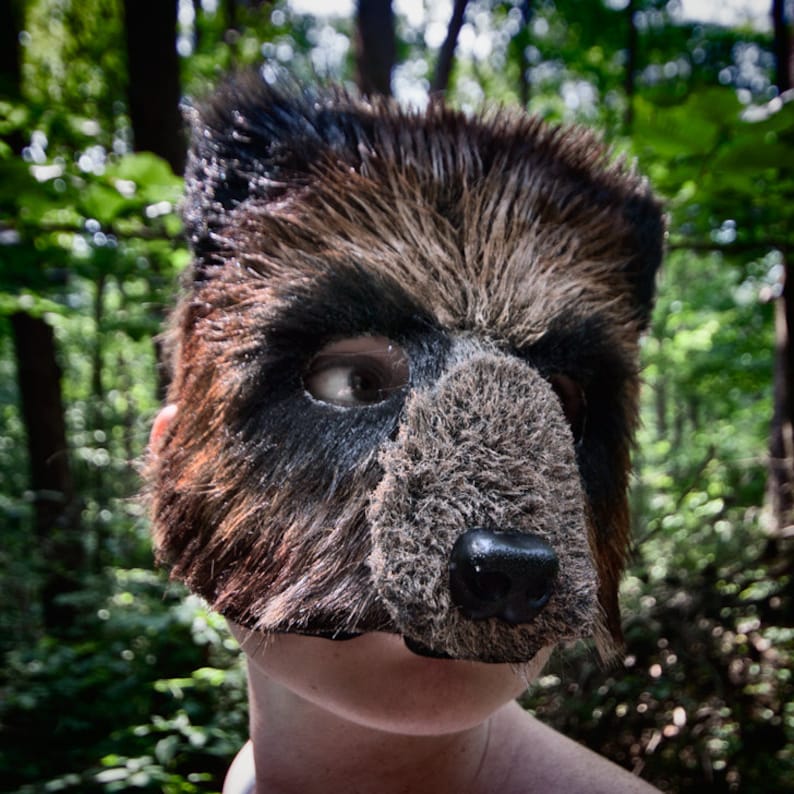 Handmade Brown Bear Mask, Fiber Art Animal Costume, Adult Size - Etsy