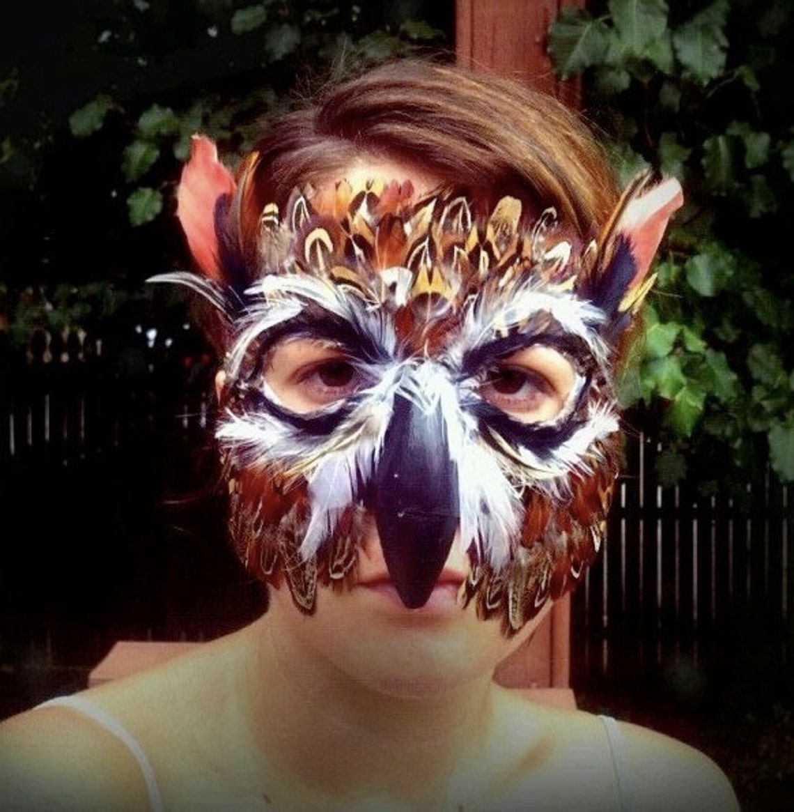 Feather Great Horned Owl Mask owl costume owl maskmardi | Etsy