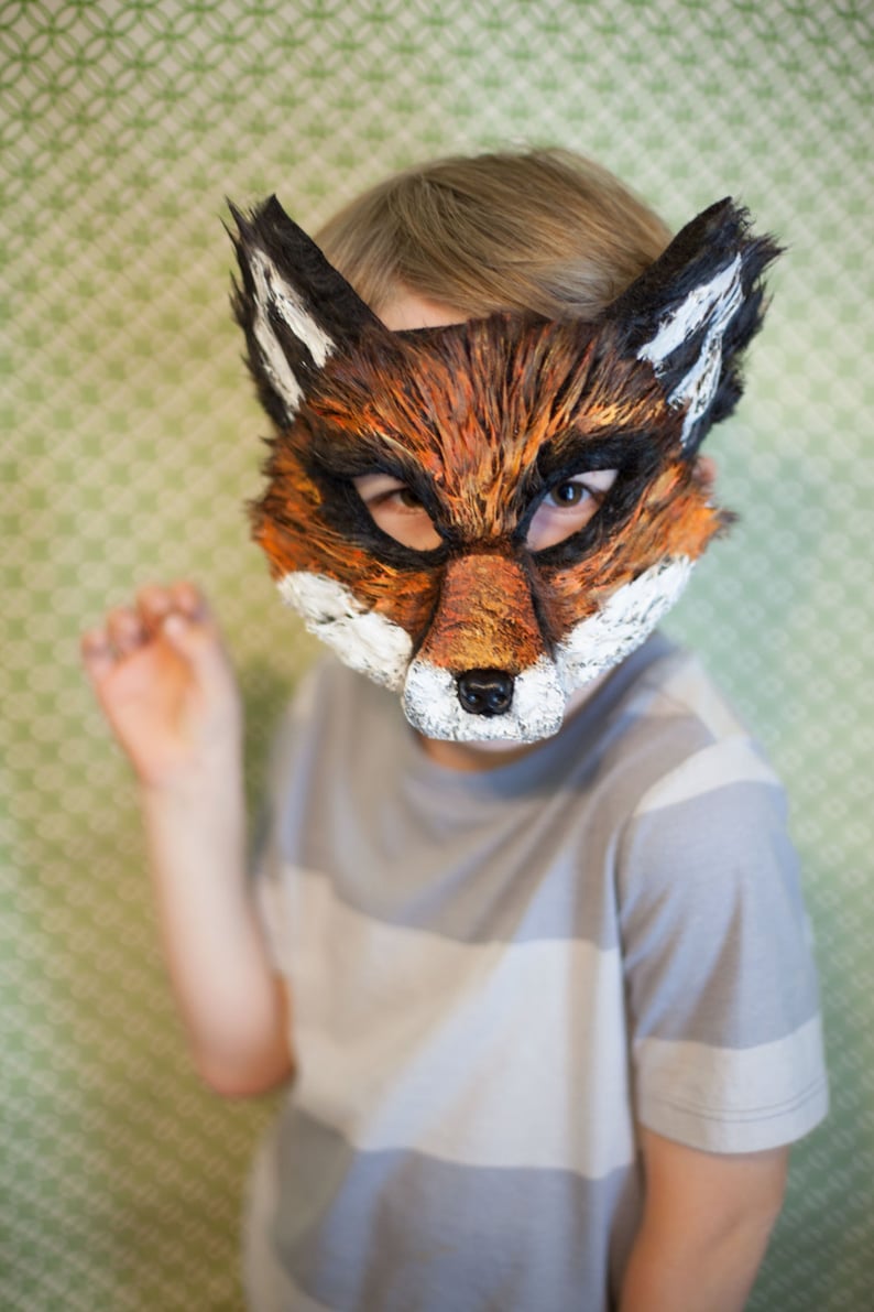 Fox Mask Ash Fox Fantastic Mr. Fox child mask Nick Wilde | Etsy