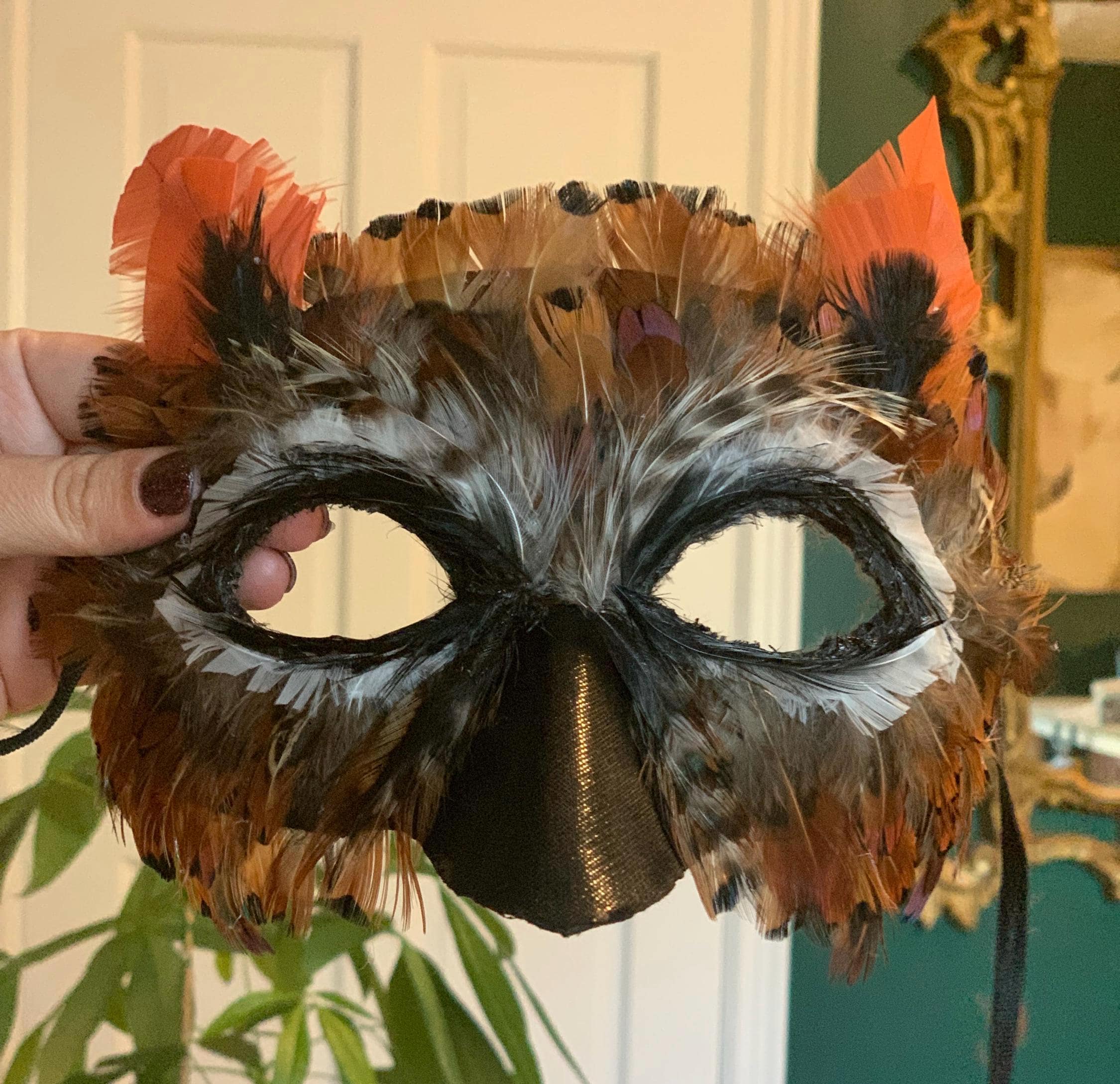 Feather Great Horned Owl Mask, Owl Costume, Owl Mask,mardi Gras Mask ...