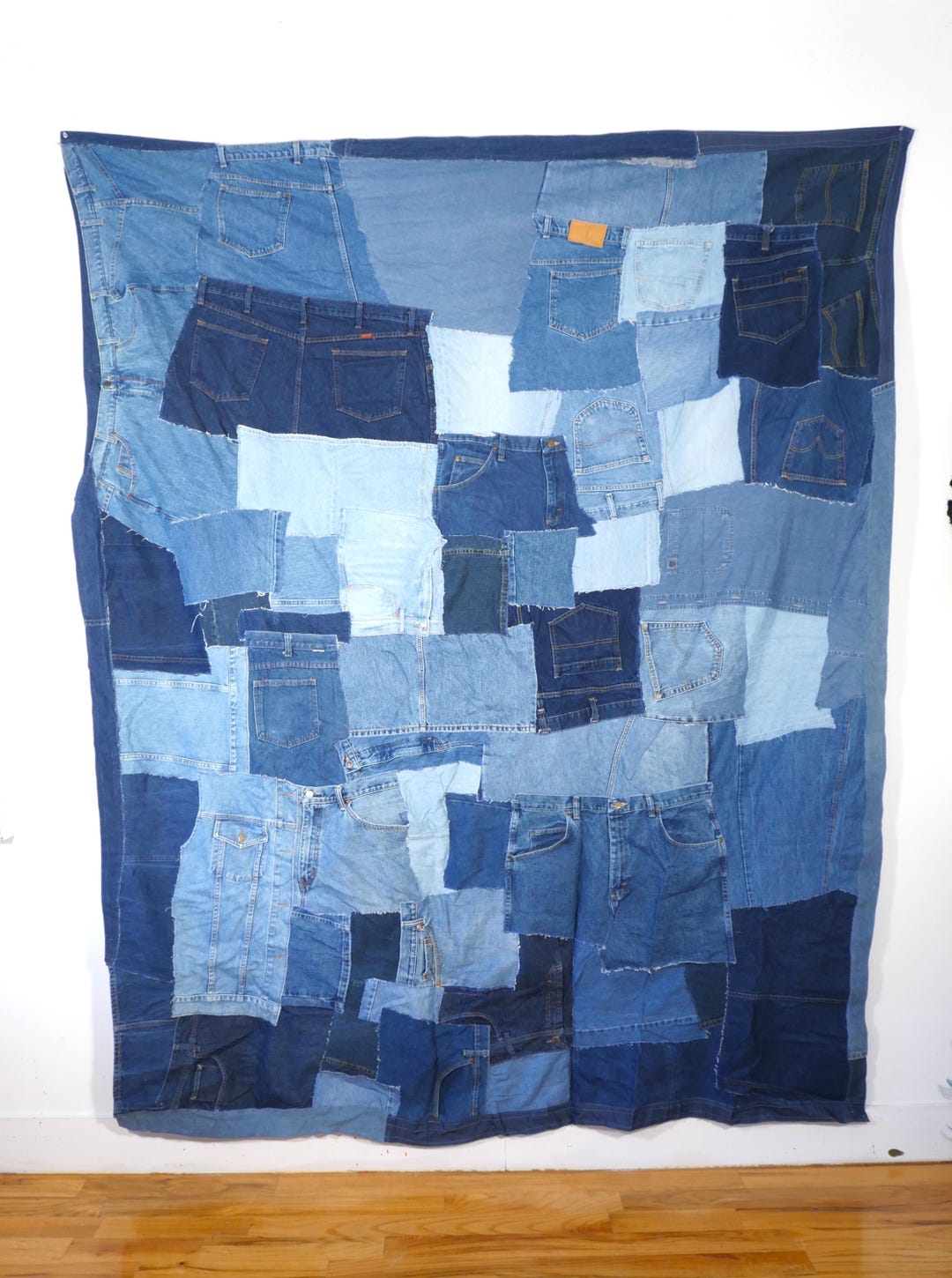 Large Wall Tapestry Unique One of a Kind Denim Wall Hanging @ 6'wide X8 ...