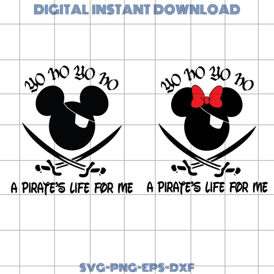 Captain Hooks Crew Svg , Mouse and Friends Pirates Digital File, Mickey ...