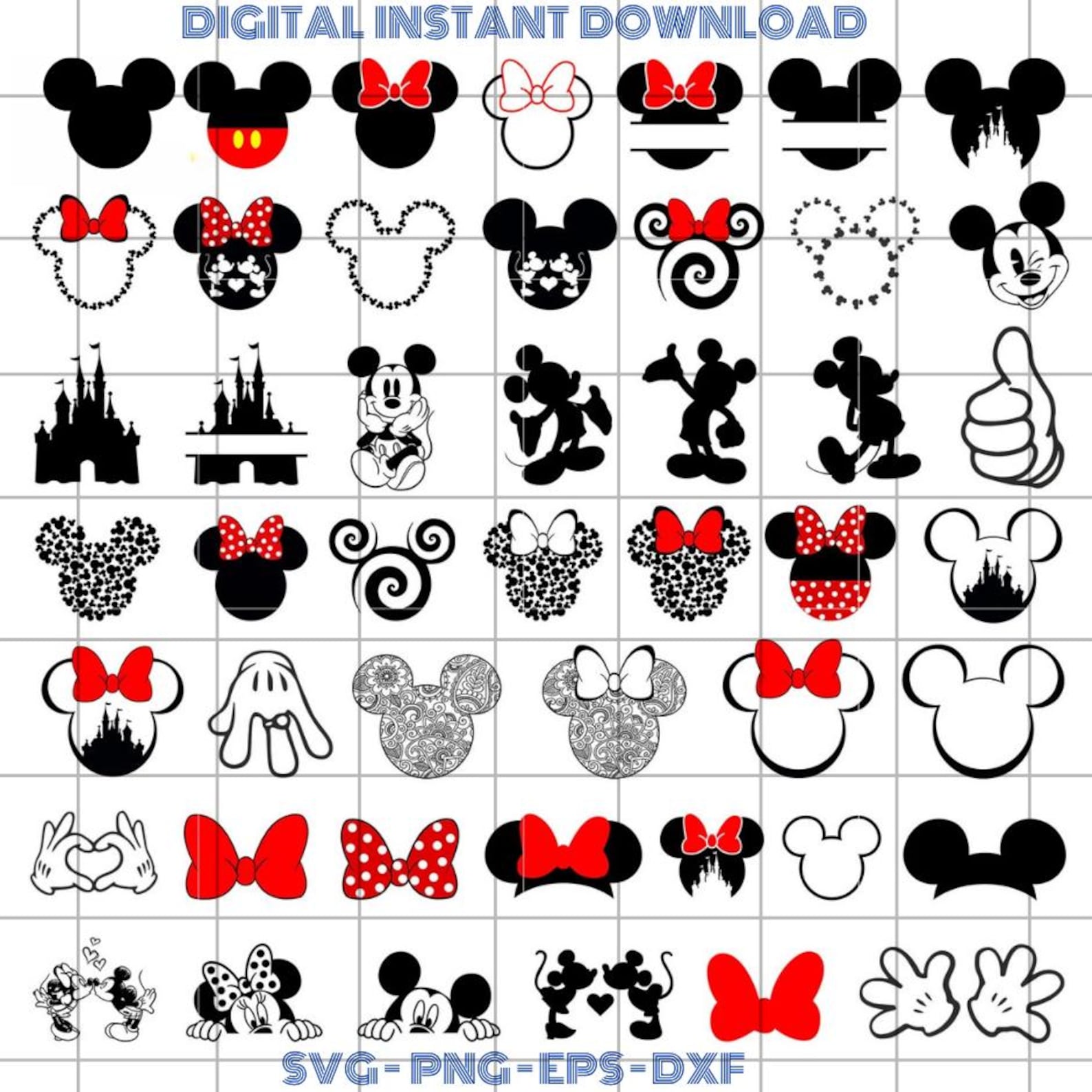 Disney Head Svg Bundle, Mickey Ribbon Png, Minnie Leopard Head Clipart ...