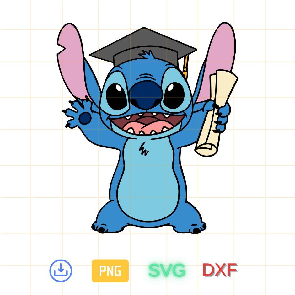 Stitch Graduation 2025 Svg, Graduation Svg, School Svg, Ney Svg, Cricut ...