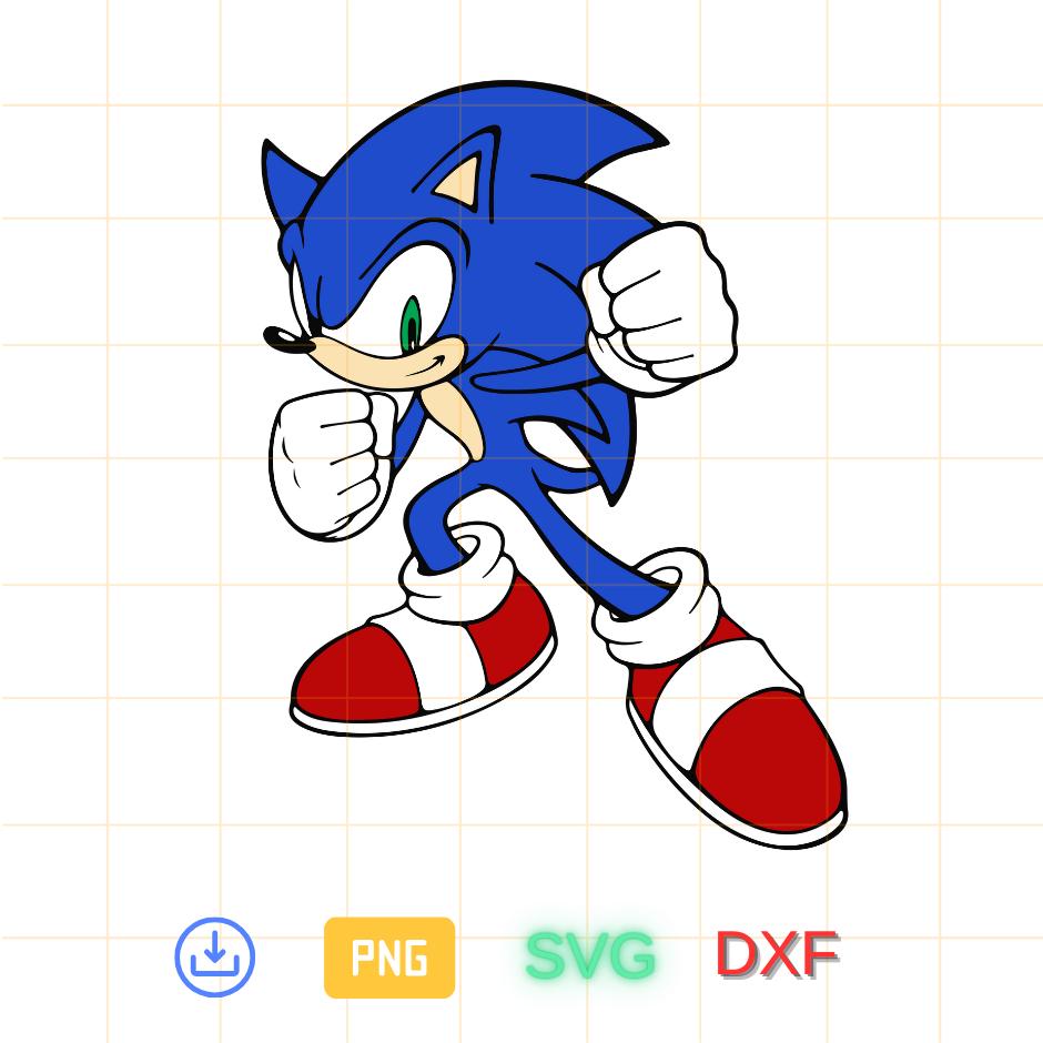 Sonic Svg, Sonic Outline SVG, Sonic Hedgehog Outline SVG, Sonic ...