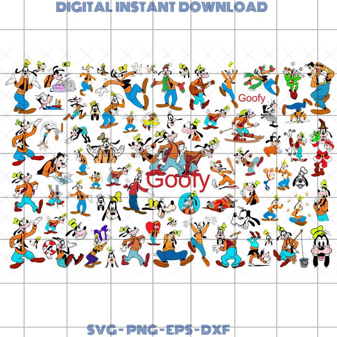 Goofy Svg Bundle, Disney Character Png, Cartoon Movie Clipart, Cute ...