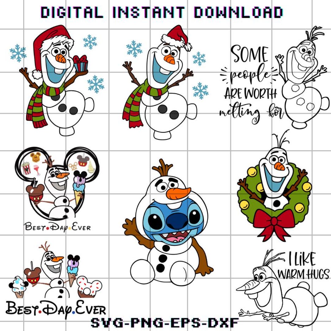 Merry Christmas Olaf Friends Svg Bundle, Christmas Snowman Png - Etsy