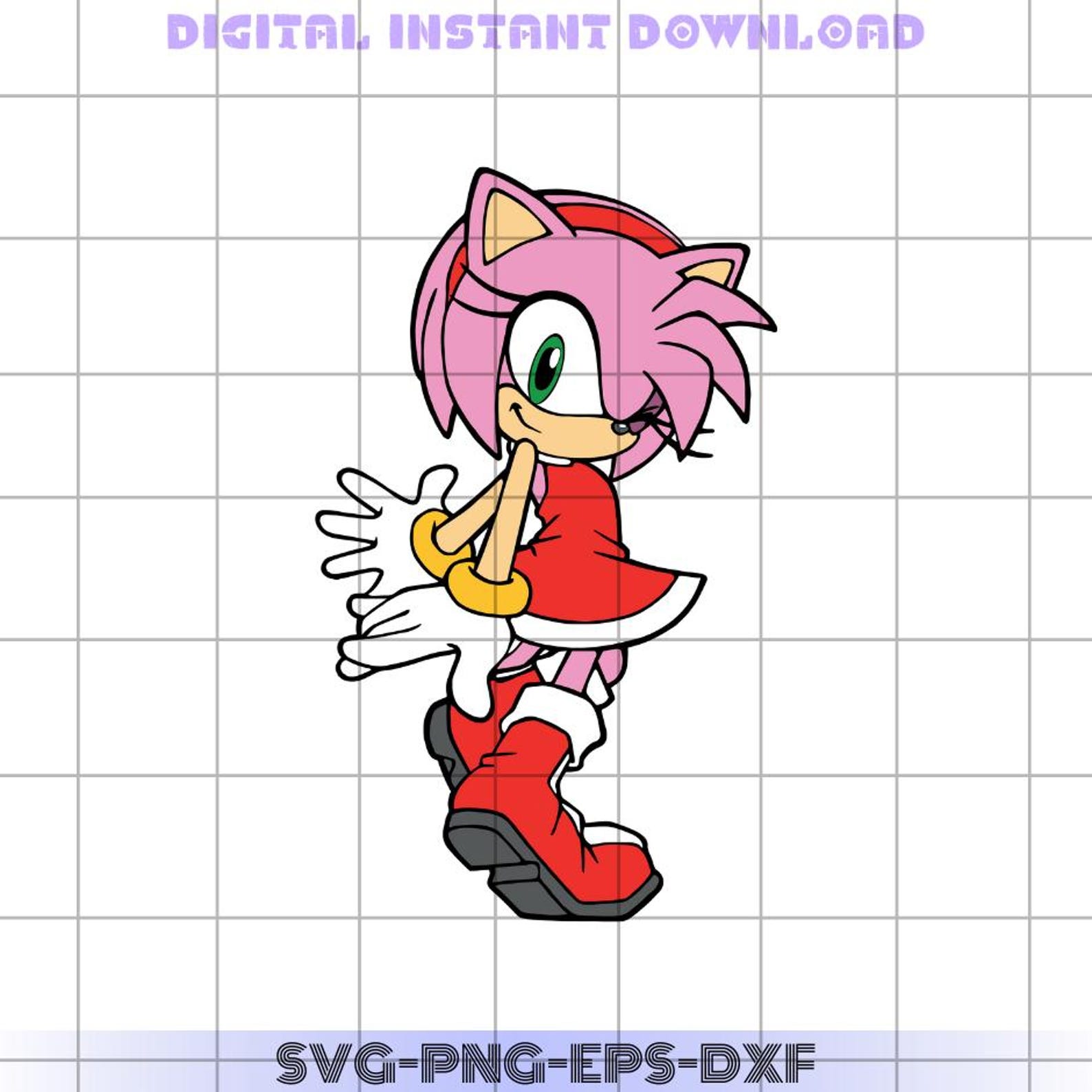 Amy Rose Svg, Sonic SVG, Sonic Hedgehog Png, Sonic Friend Digital File ...