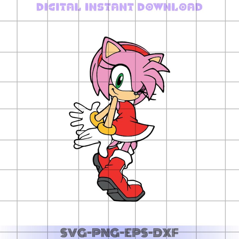 Amy Rose Svg, Sonic SVG, Sonic Hedgehog Png, Sonic Friend Digital File ...